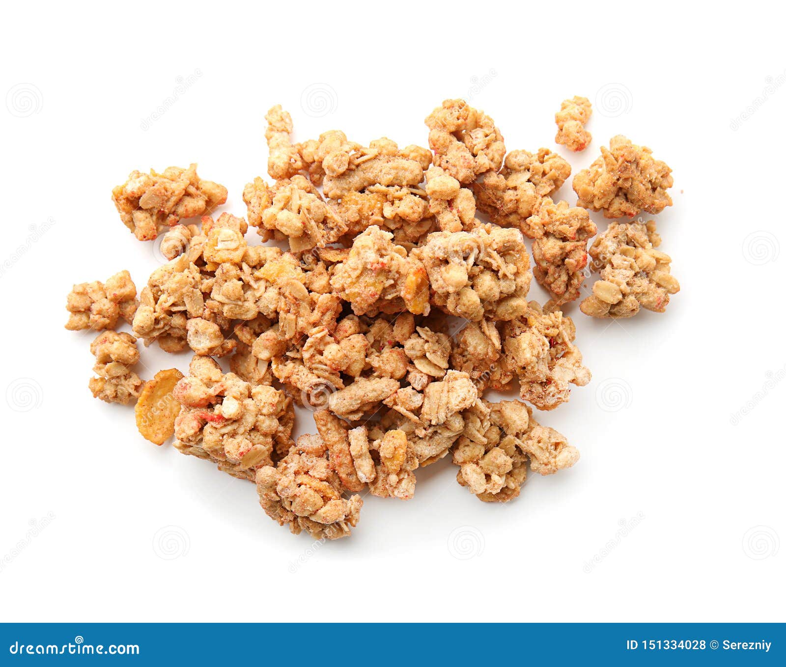 Granola on White Background Stock Photo - Image of grains, oatmeal ...