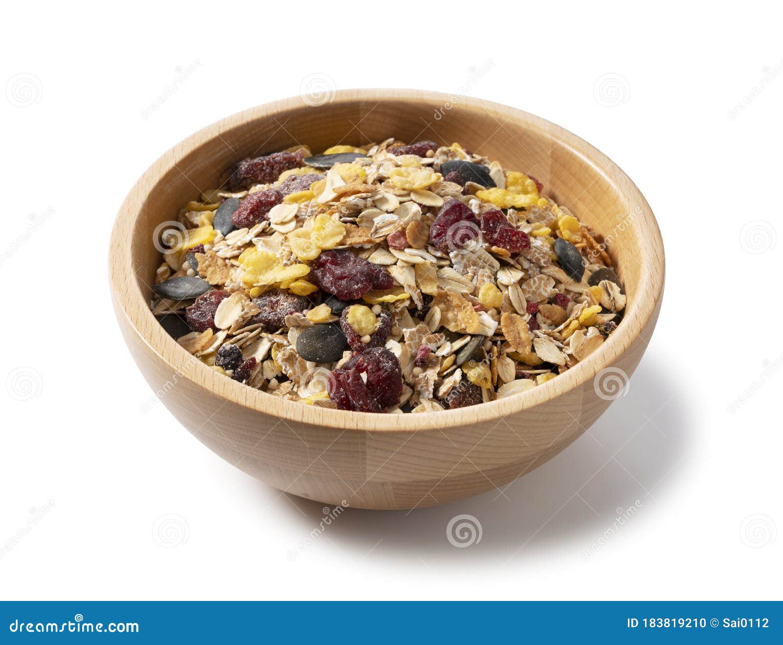 Granola on a White Background Stock Photo - Image of healthy, dessert ...