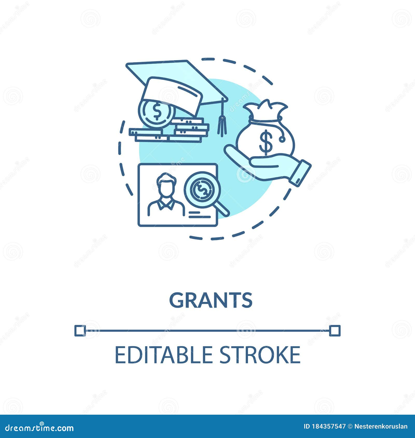 Grants Concept Icon Vector Illustration | CartoonDealer.com #183952510