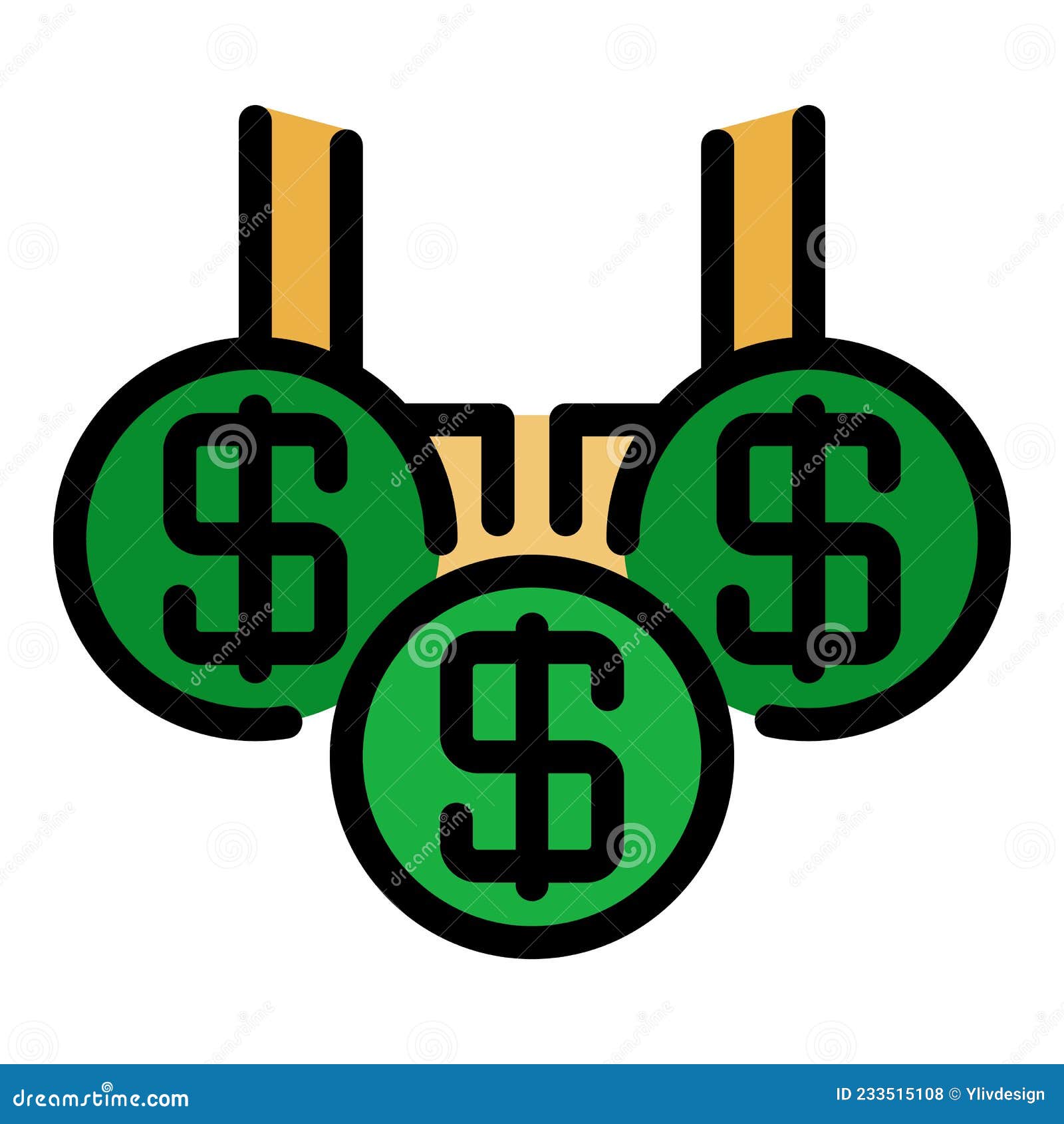 Grants Icon Color Outline Vector Stock Vector - Illustration of flat ...