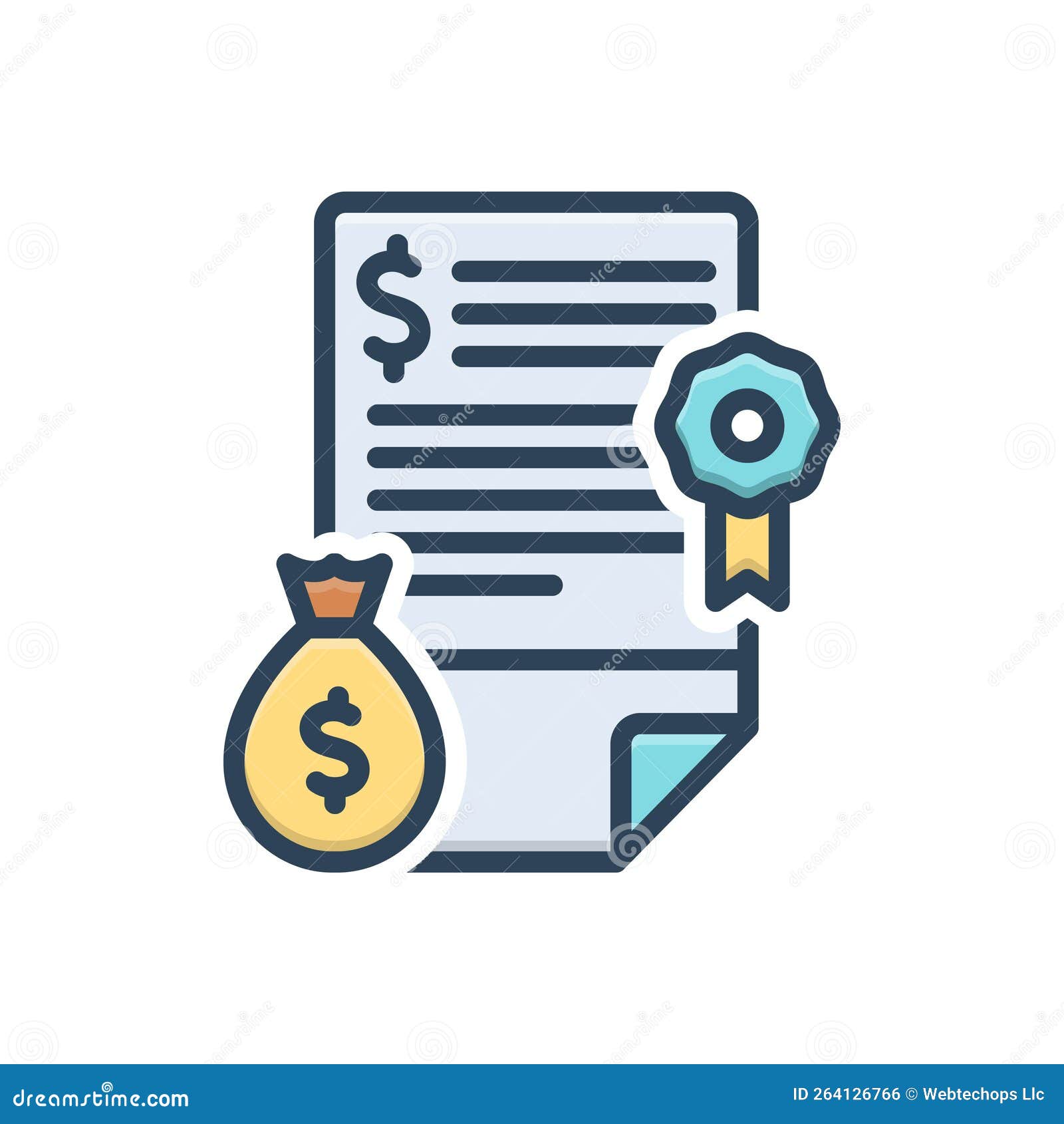 Color Illustration Icon for Grants, Donation and Certificate Stock ...
