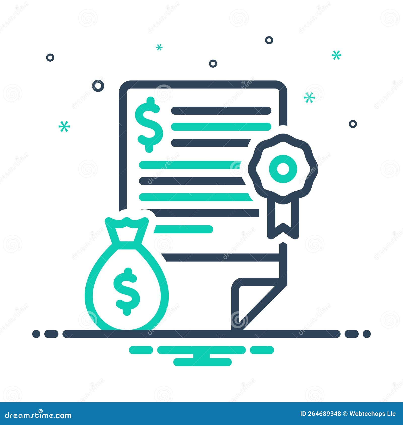 Mix Icon for Grants, Donation and Certificate Stock Illustration ...