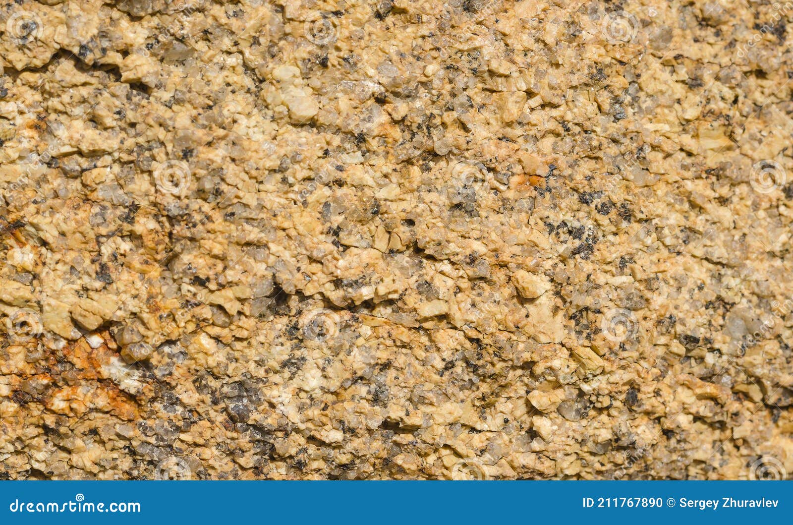 Granular Structure of Yellow-gray Granite Rock Close-up Stock Photo ...