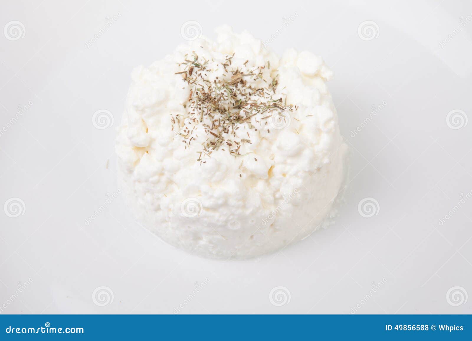 Granulated Cottage Cheese with Aromatic Herbs Stock Photo - Image of ...