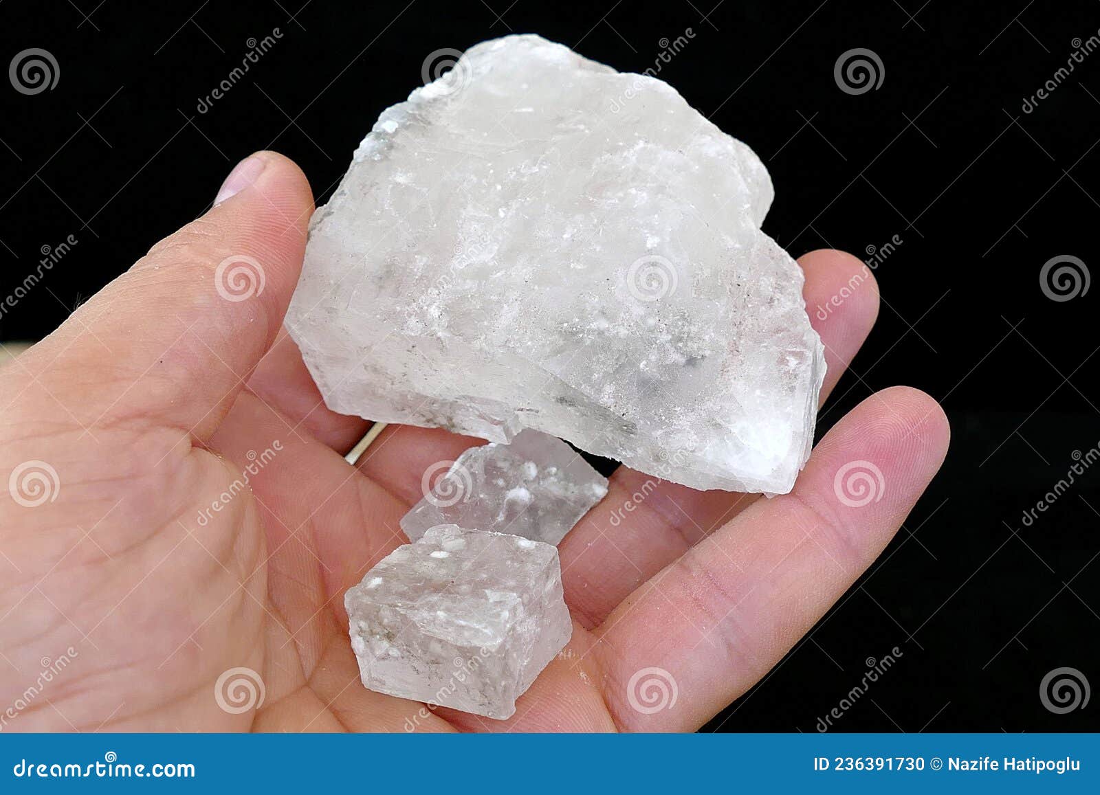 Granulated and Powdered Rock Salt, Close-up Chunks of Rock Salt Stock ...