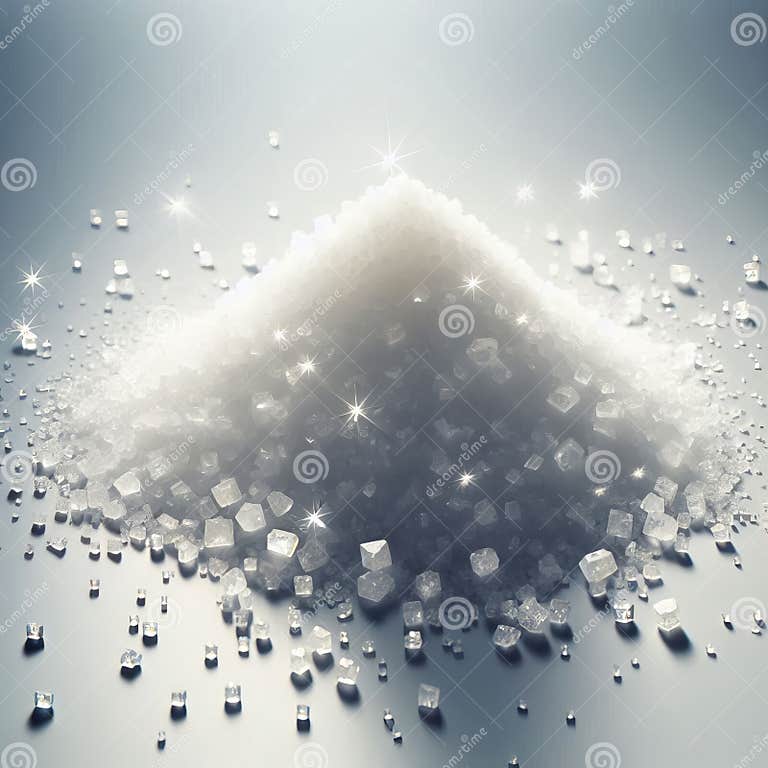 Granulated Sugar a Small Heap of Sparkling Crystalline White Sug Stock ...