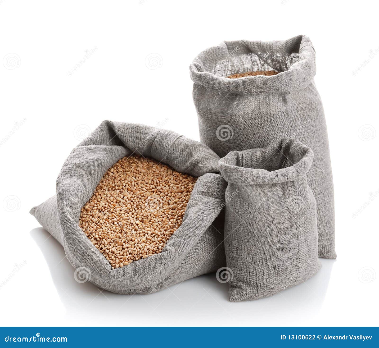 Granulo Del Frumento in Sacchetti Fotografia Stock - Immagine di ...