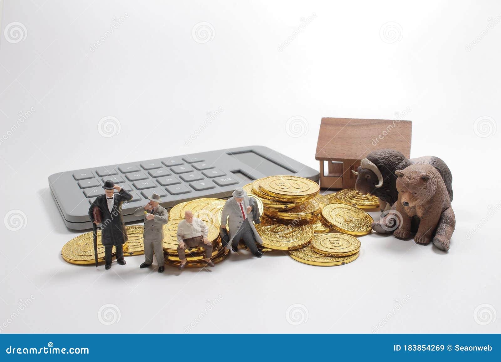 A Group Figure with the Finance Market Stock Image - Image of color ...