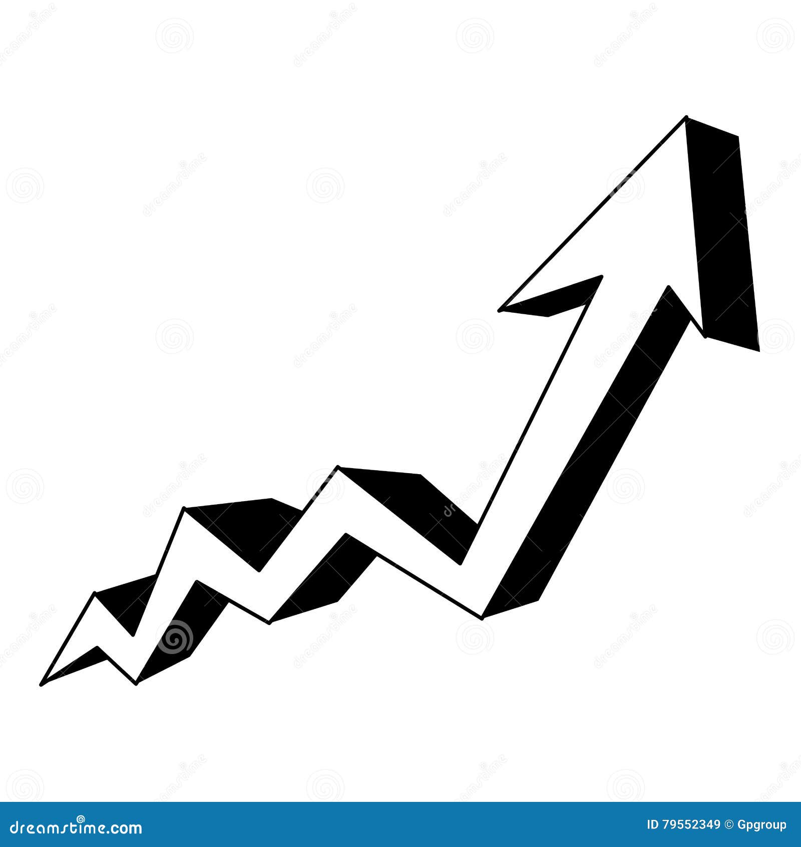 Grap Growth Arrow Icon Image Stock Vector - Illustration of forward ...