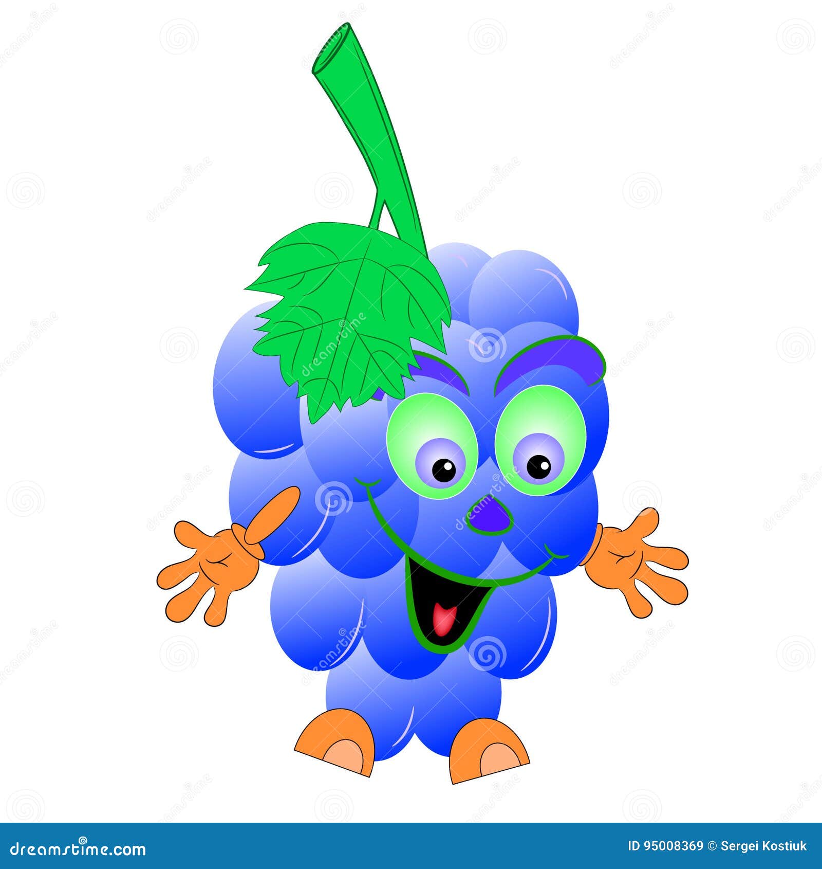 Grape blue cartoon stock vector. Illustration of cartoon - 95008369