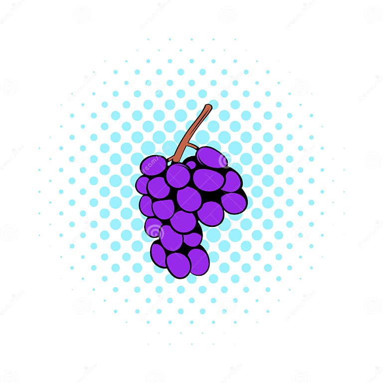Grape Branch Icon, Comics Style Stock Illustration - Illustration of ...