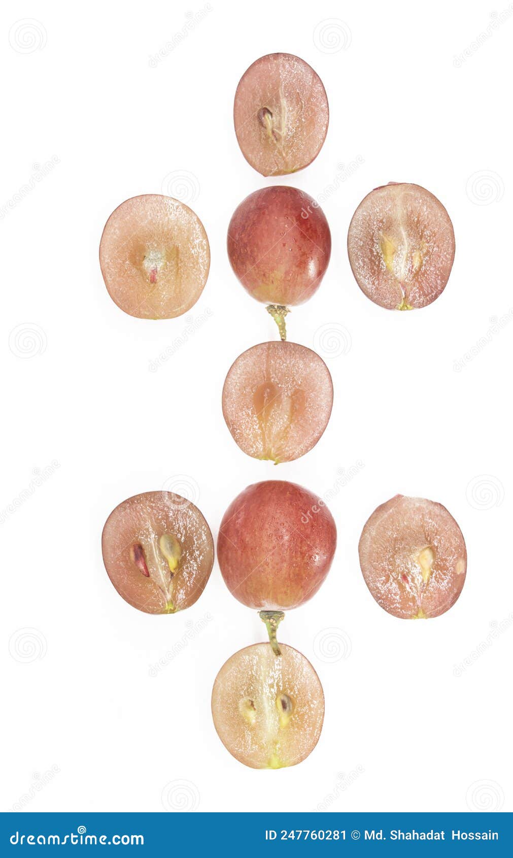 Grape Branch Isolated on White.top View Stock Image - Image of grapes ...