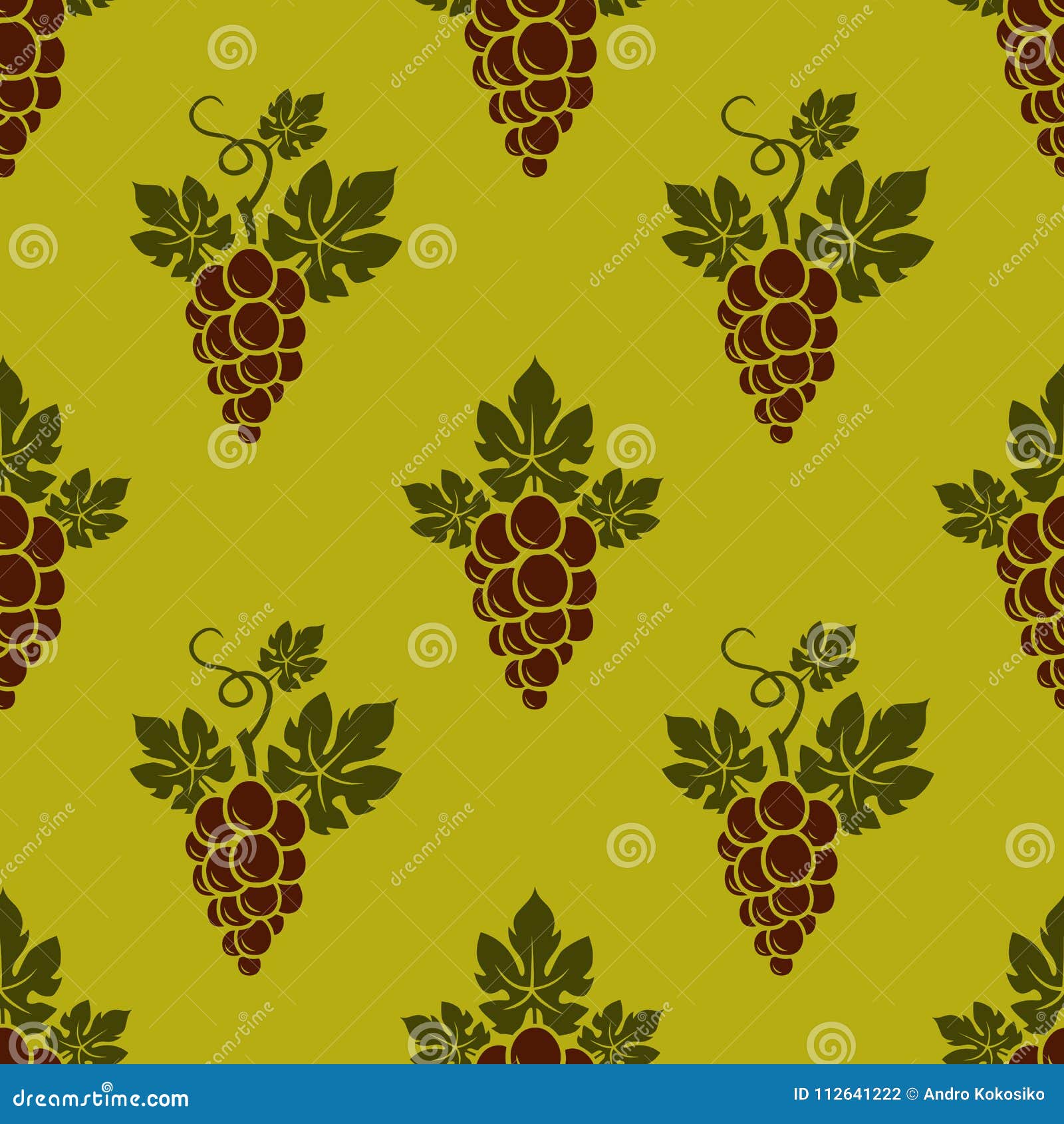 Grape Branches Seamless Pattern Stock Vector - Illustration of graphic ...
