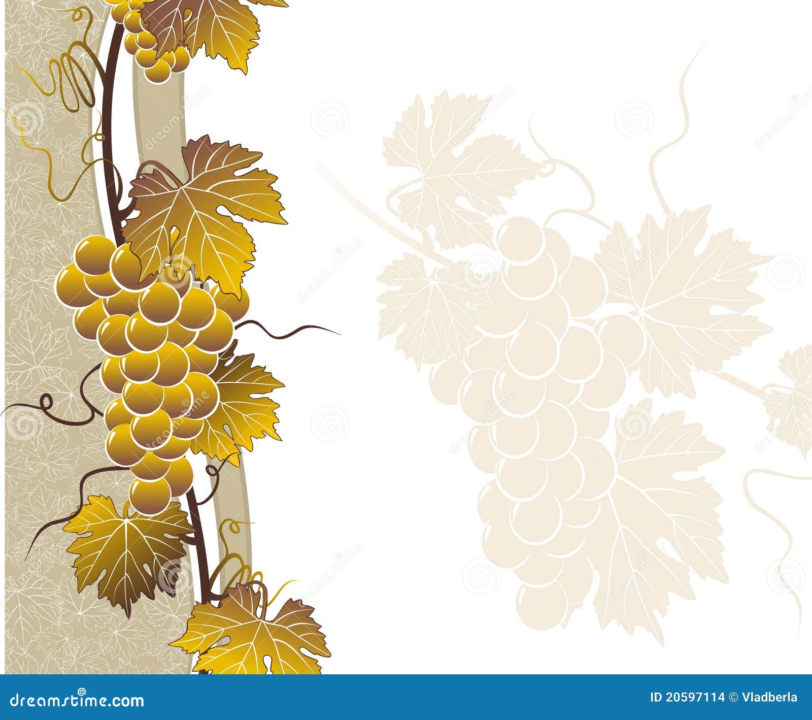 Grape Brown Frame and Template Stock Vector - Illustration of leaf ...