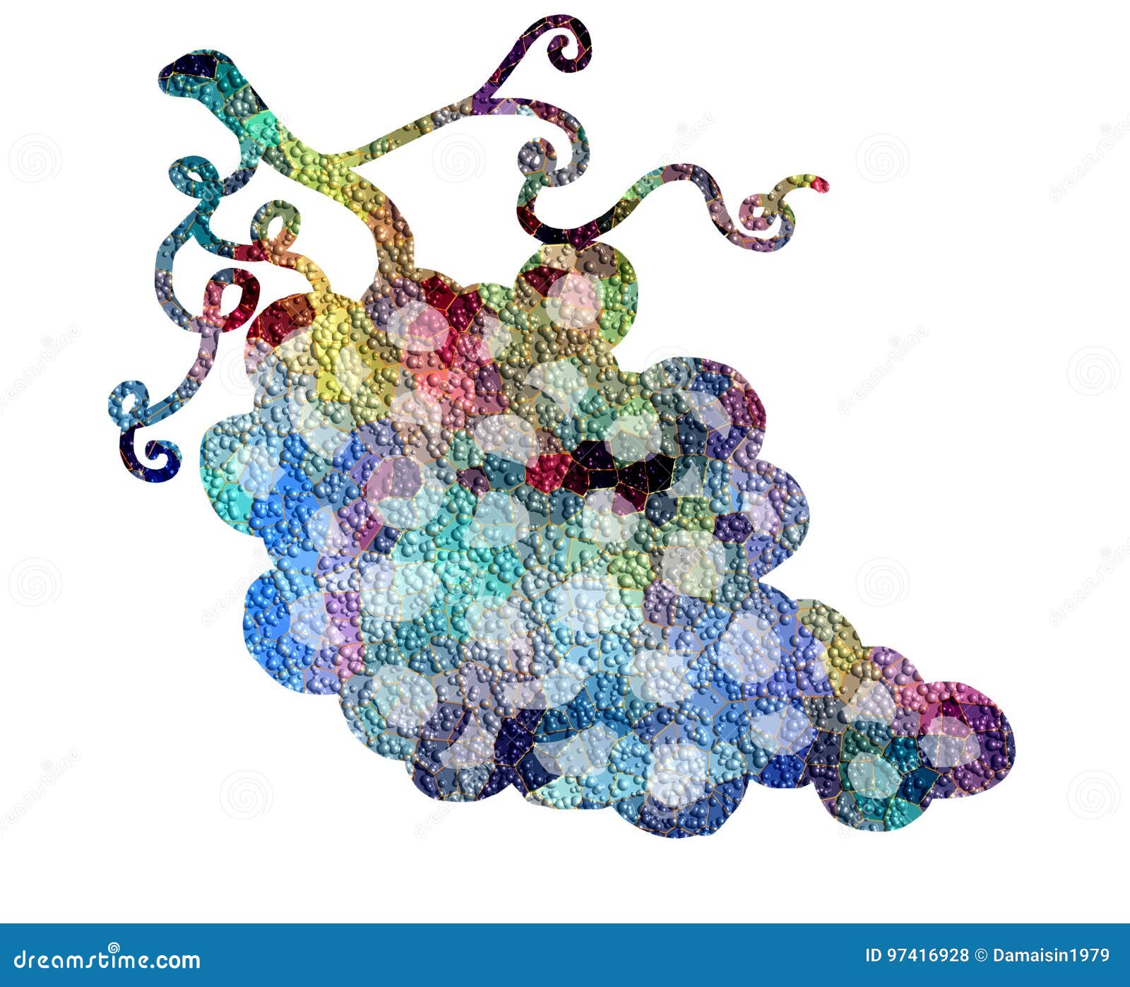 Grape Bubbles Design on White Background, Texture and Symbol Stock ...