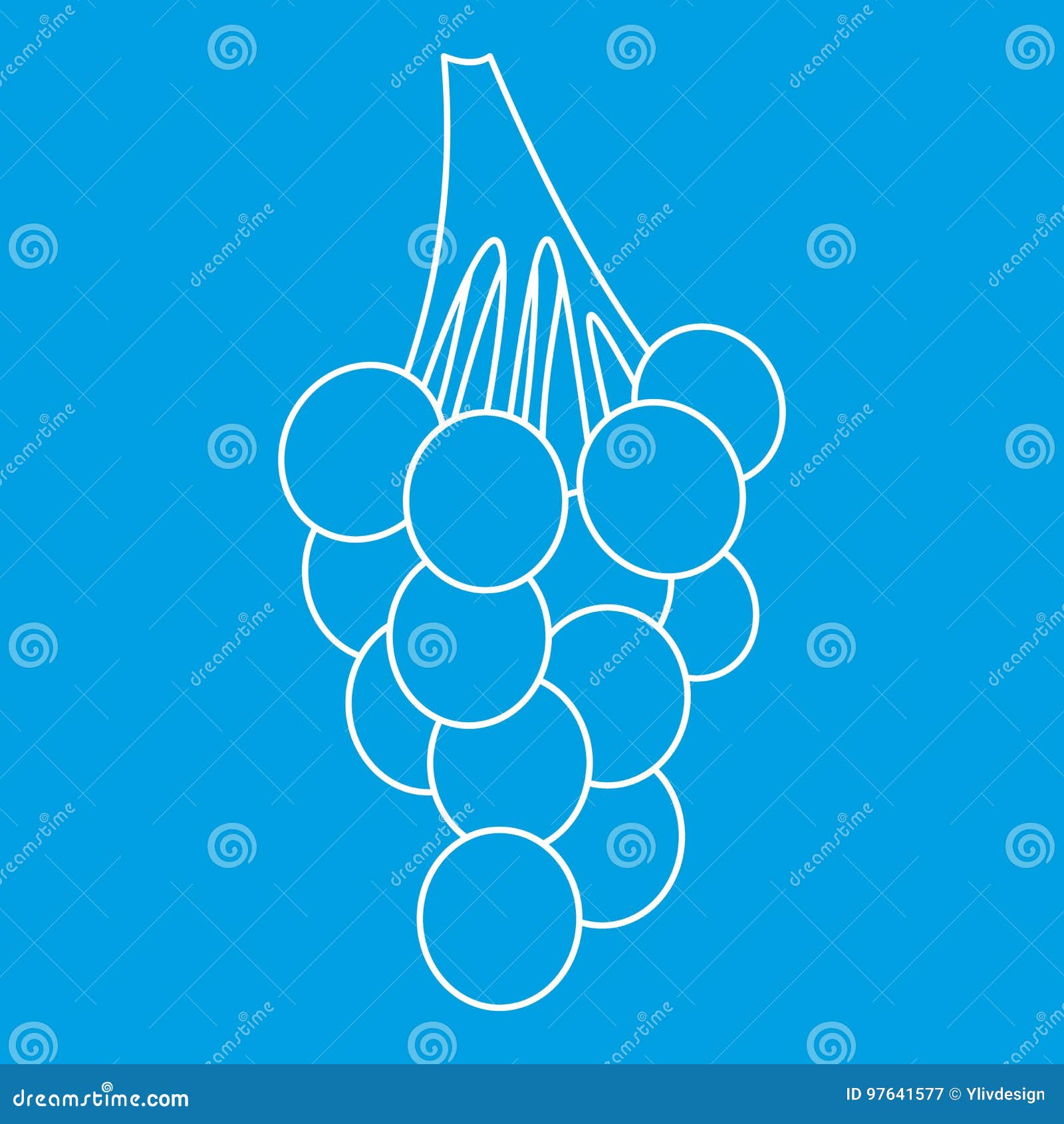 Grape Bunch Icon, Outline Style Stock Vector - Illustration of object ...