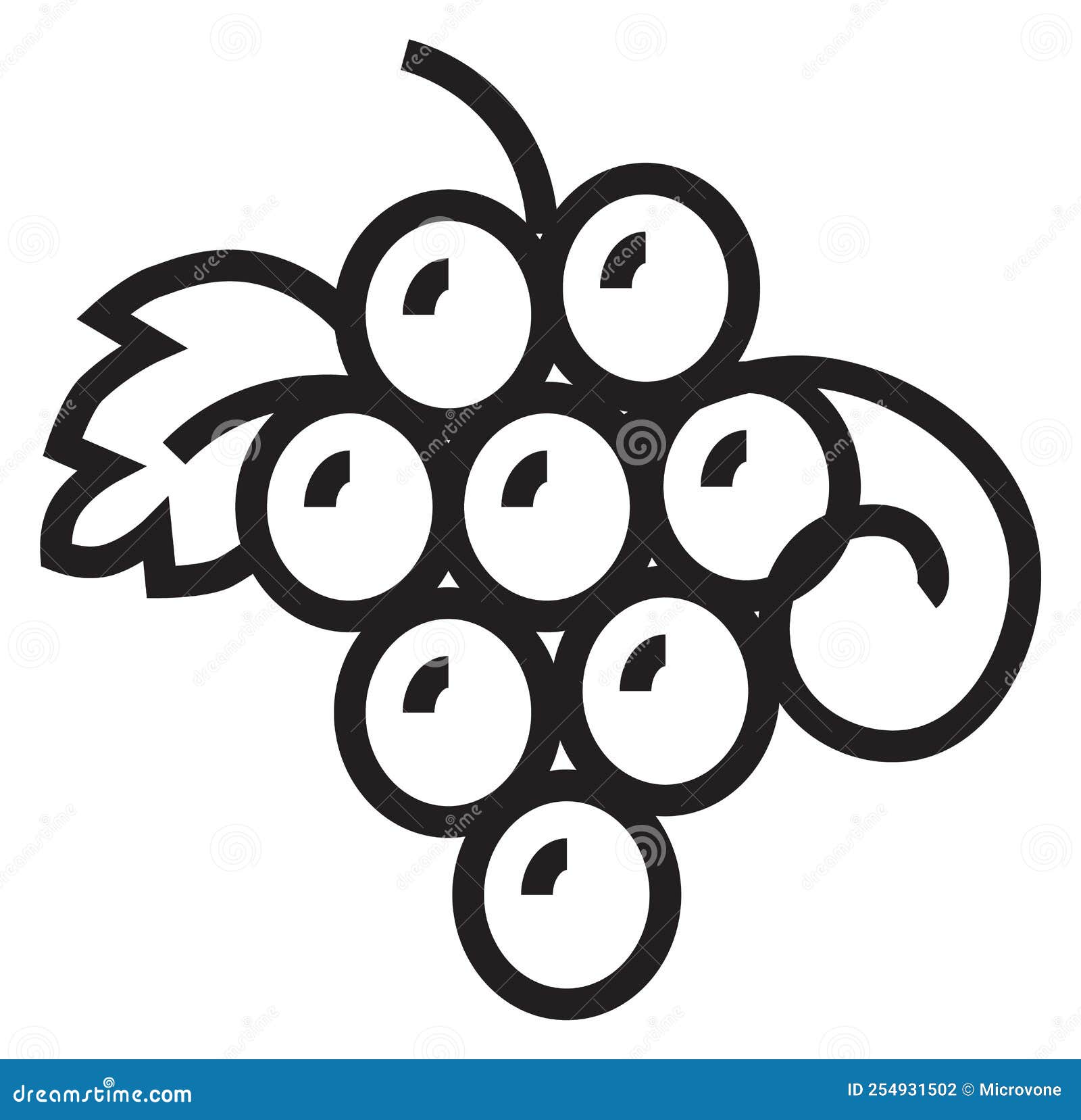 Grape Bunch Line Icon. Wine Plant Symbol Stock Vector - Illustration of ...