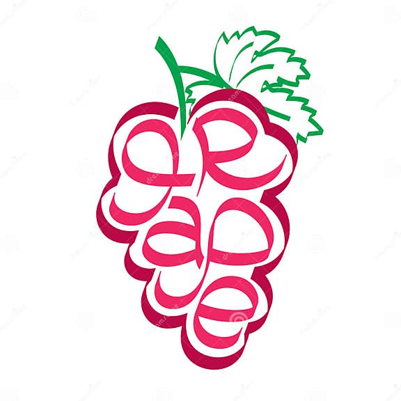 Grape Calligraphy, Typography. Berry Calligraphy. Fruit Typography ...