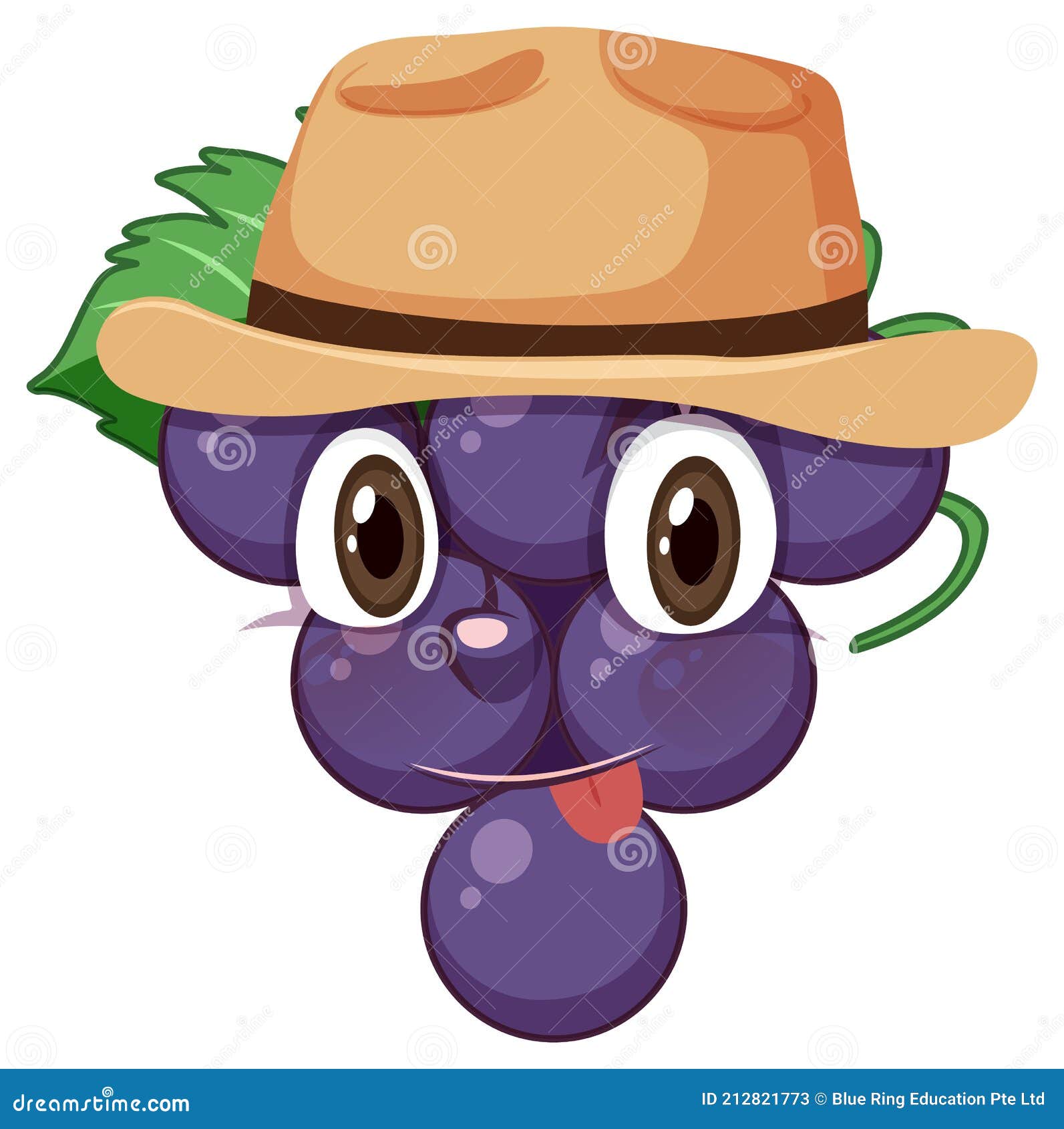 Grape Cartoon Character with Facial Expression Stock Vector ...