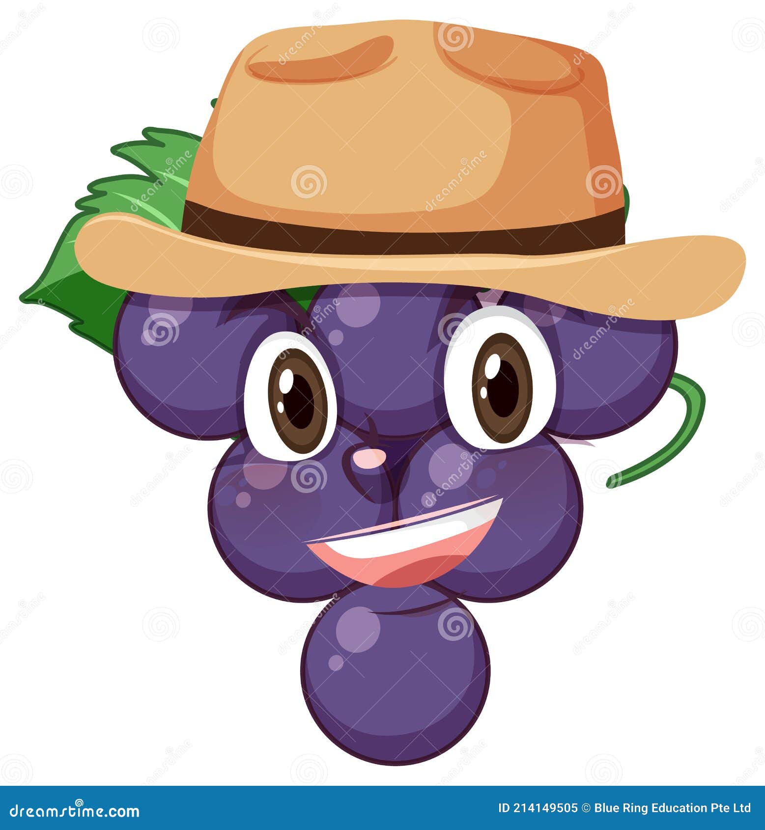 Grape Cartoon Character with Facial Expression Stock Vector ...