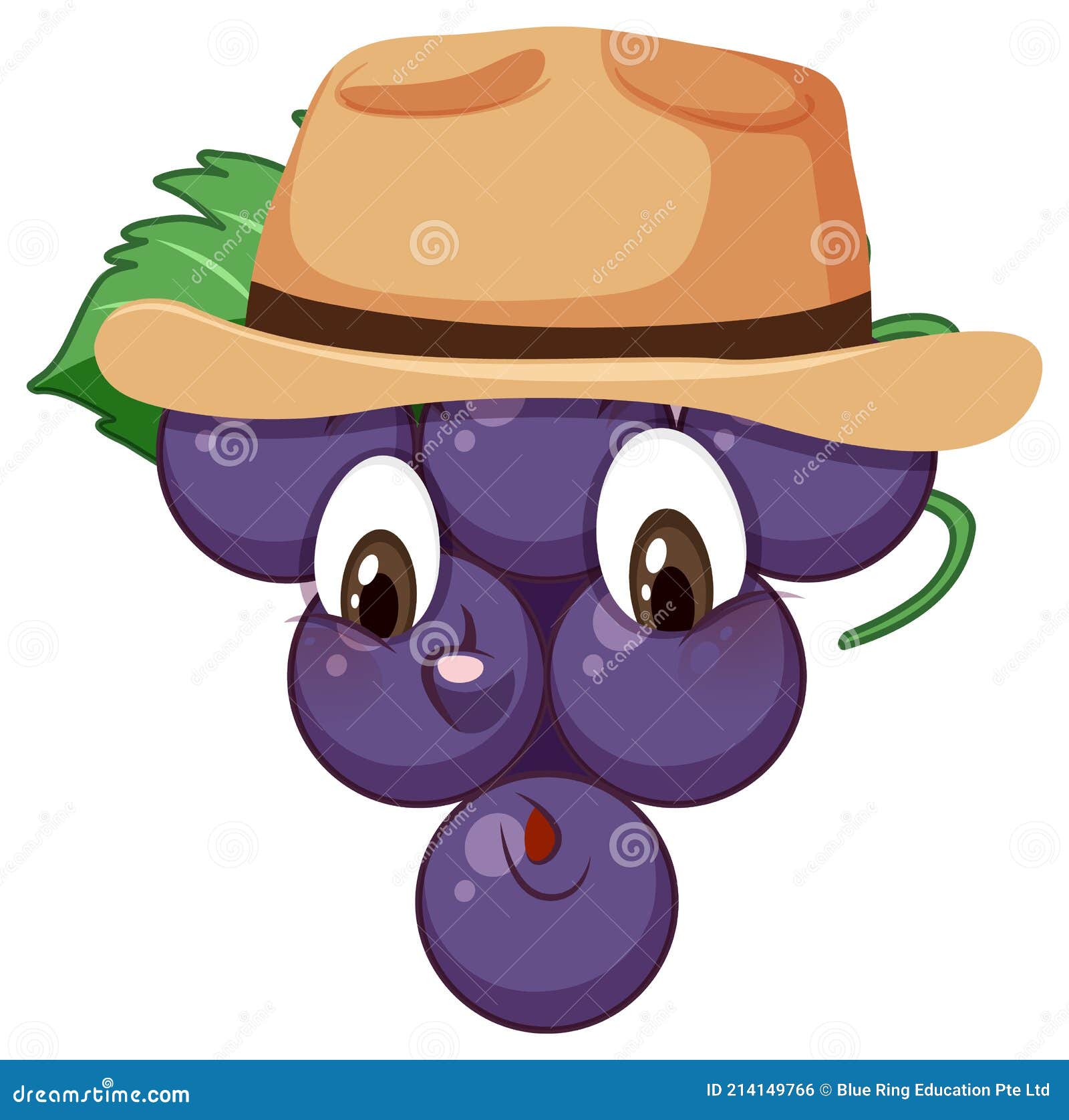 Grape Cartoon Character with Facial Expression Stock Vector ...