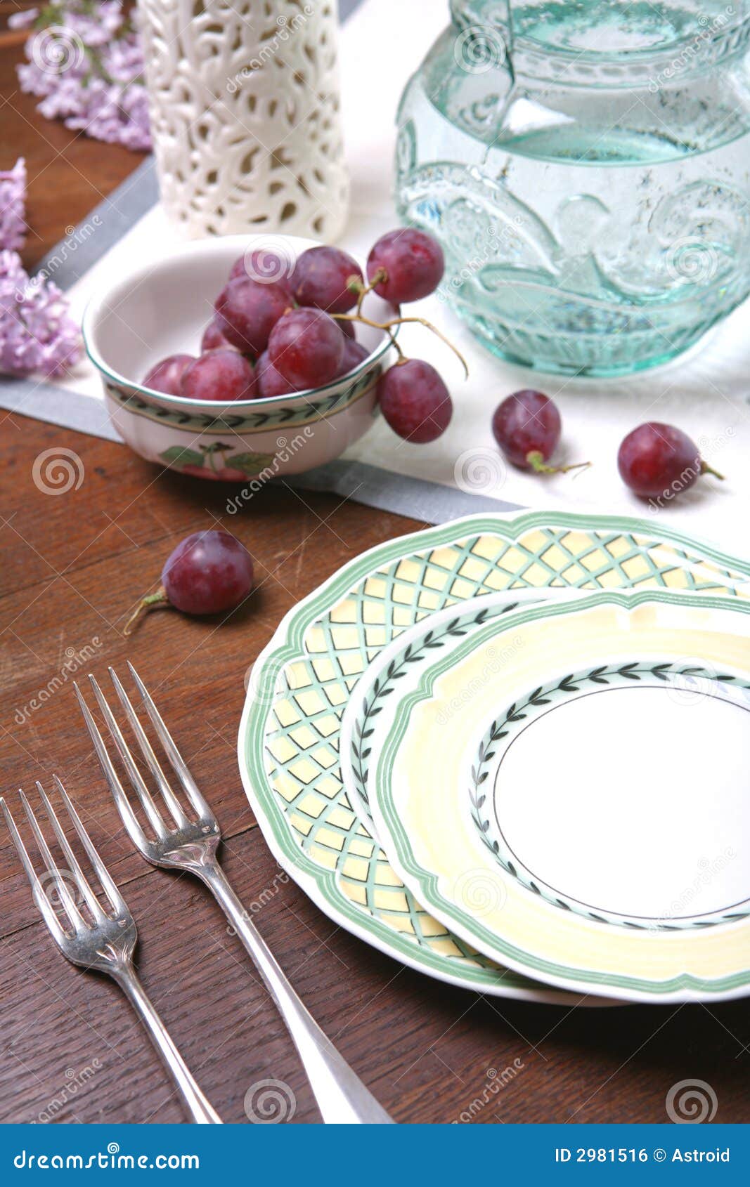 Grape and Ceramic Dishes stock photo. Image of color, fruits - 2981516