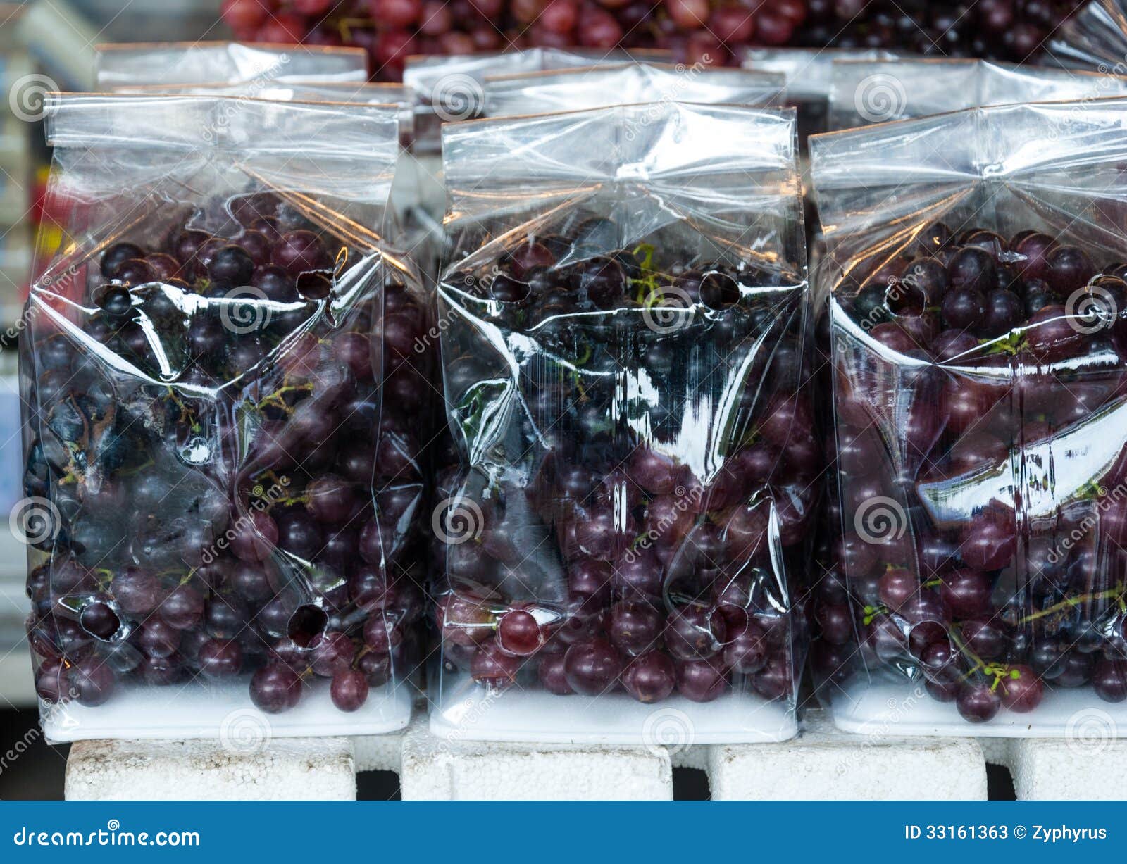 Grape Cluster in Plastic Container for Sell Stock Image - Image of ...