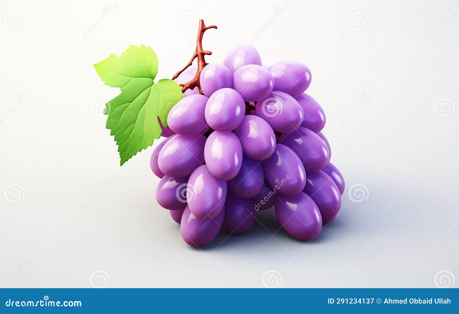 Grape in 3D Animation on White. Generative by Ai Stock Illustration ...