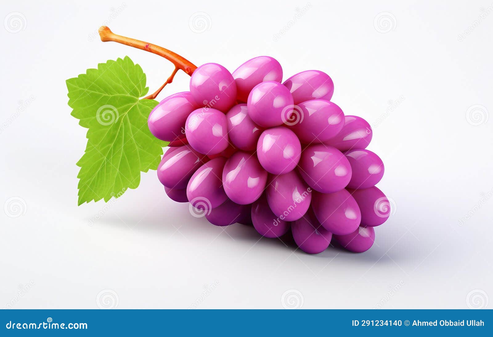 Grape in 3D Animation on White. Generative by Ai Stock Illustration ...
