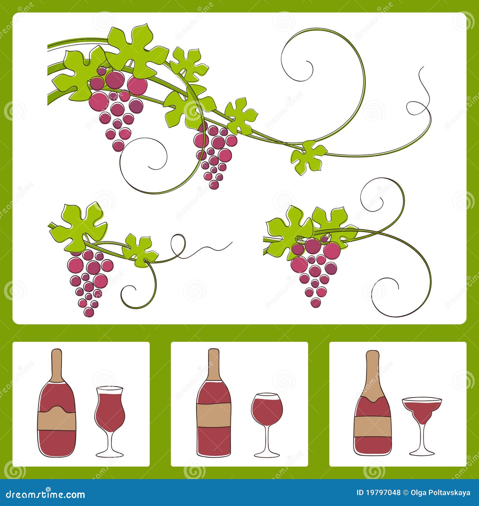 Grape design elements. stock vector. Illustration of alcohol - 19797048