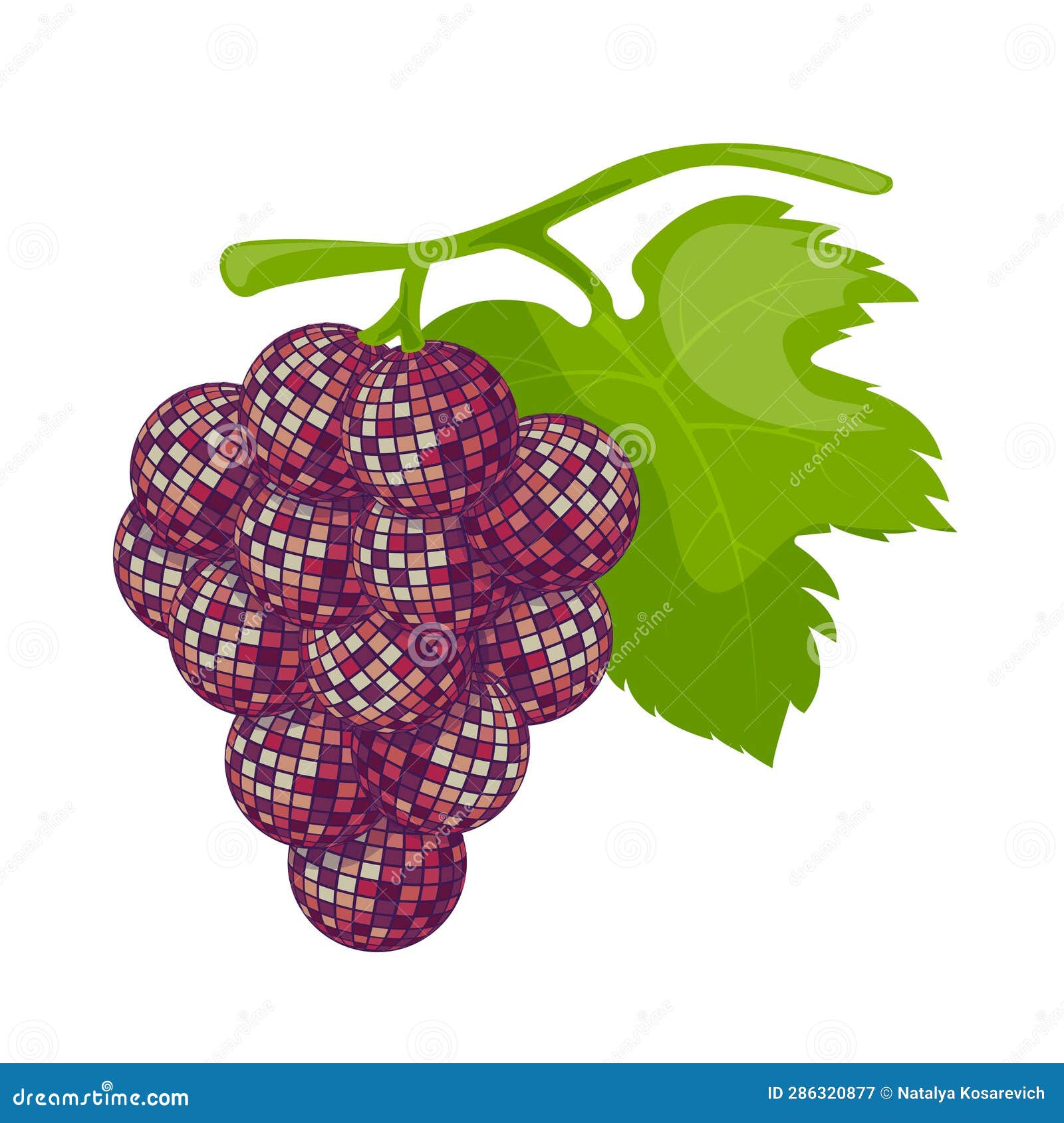 Grape Disco Ball. Template for Poster, Invitation, Congratulations ...