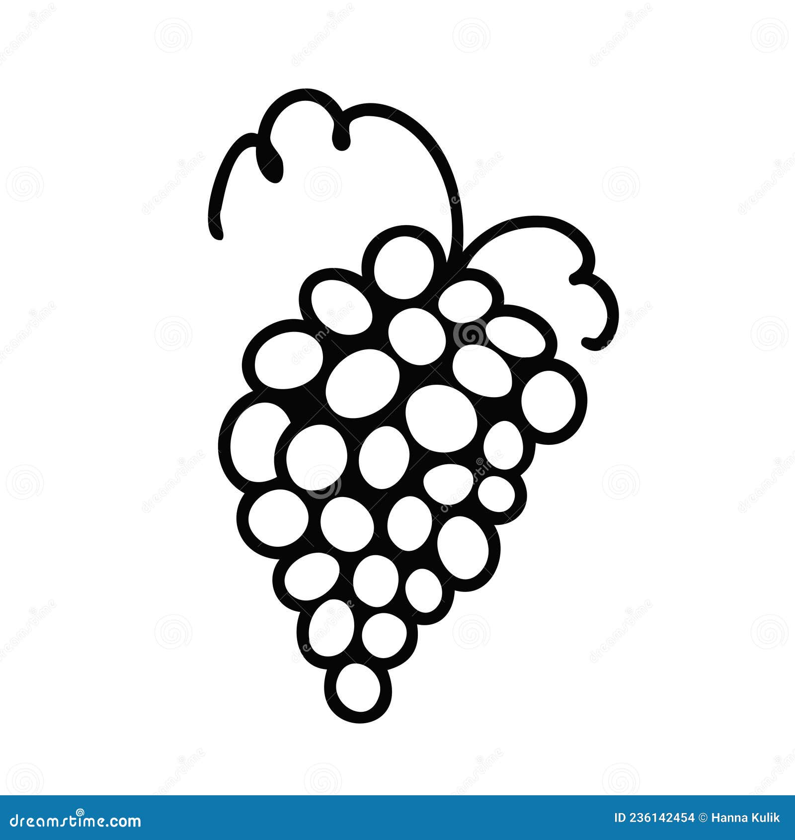 Grape. Doodle Vector Illustration Stock Vector - Illustration of white ...