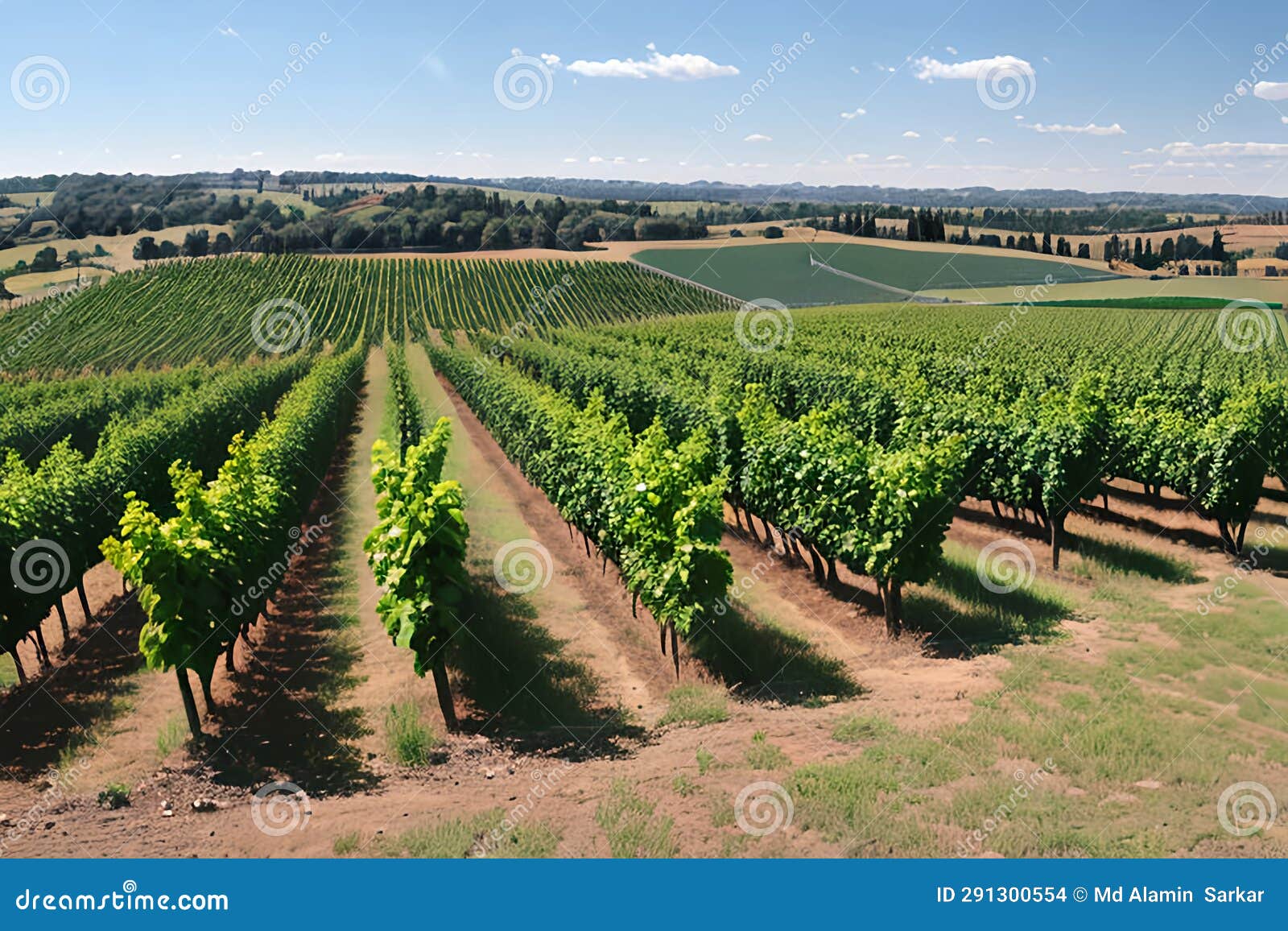 Grape Fields stock illustration. Illustration of farming - 291300554