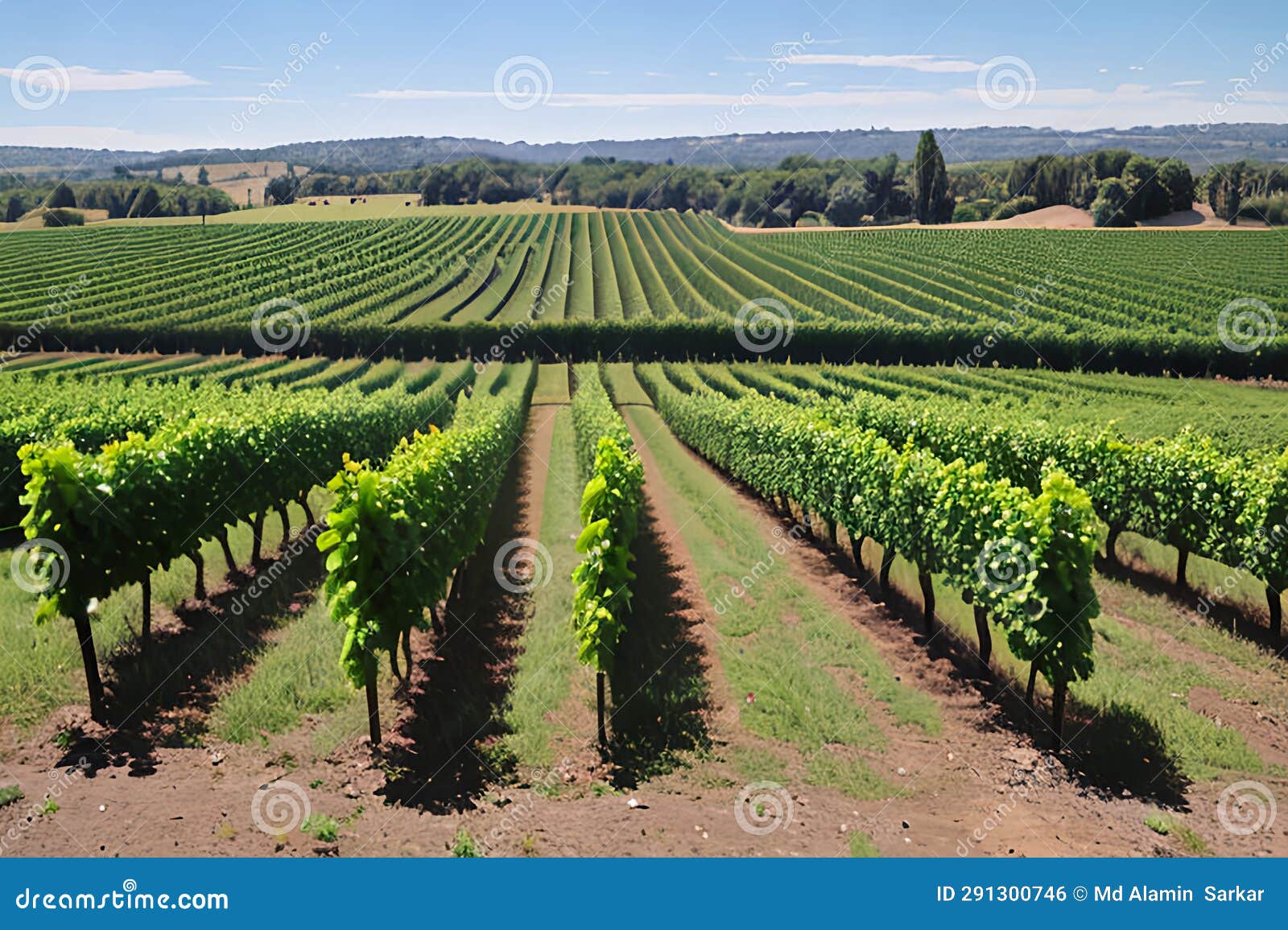 Grape Fields stock illustration. Illustration of garden - 291300746