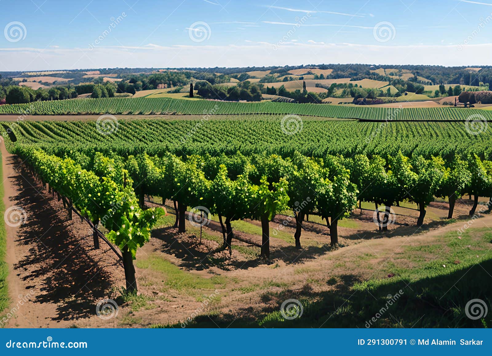 Grape Fields stock illustration. Illustration of pasture - 291300791
