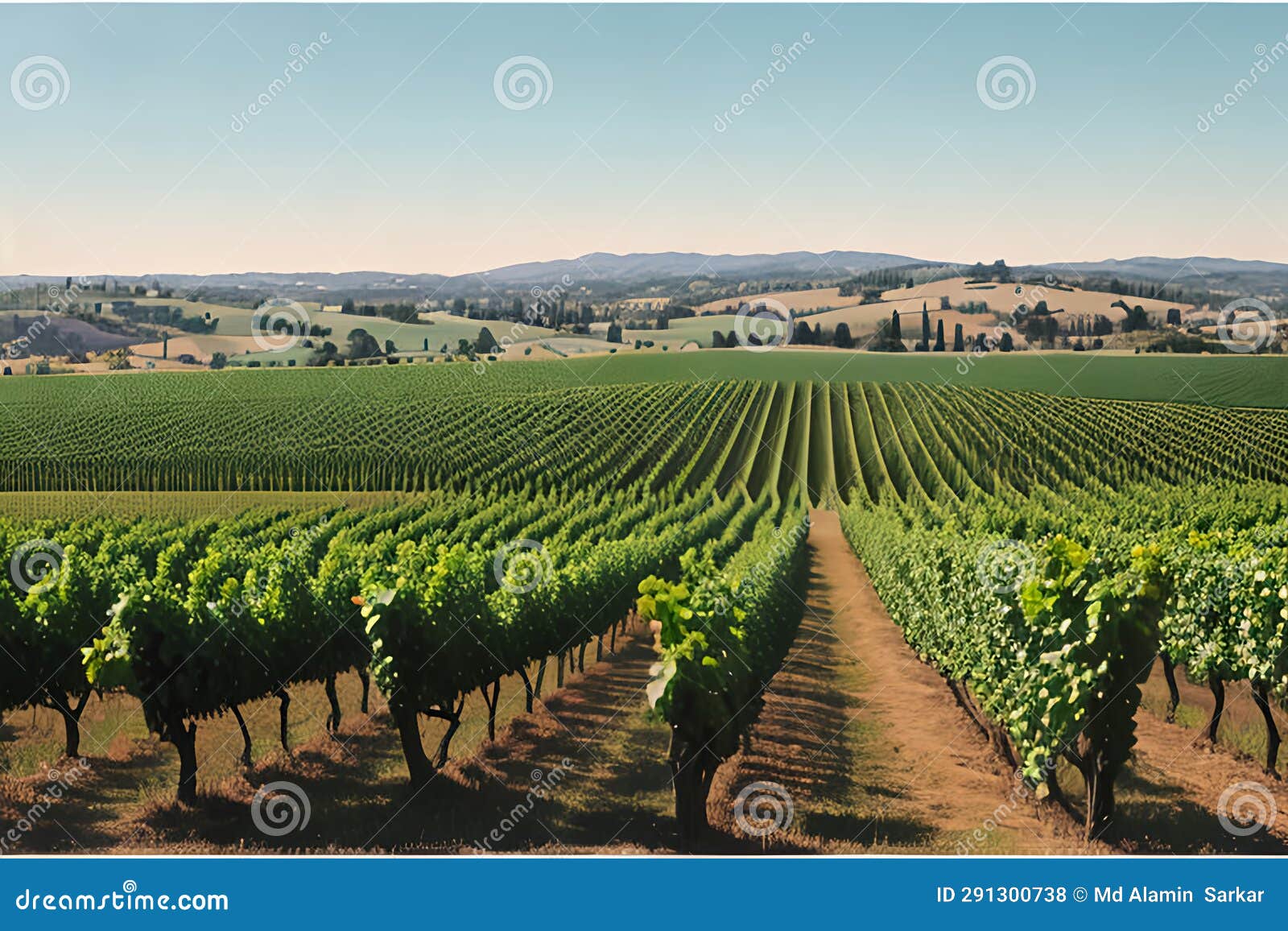 Grape Fields stock illustration. Illustration of colours - 291300738
