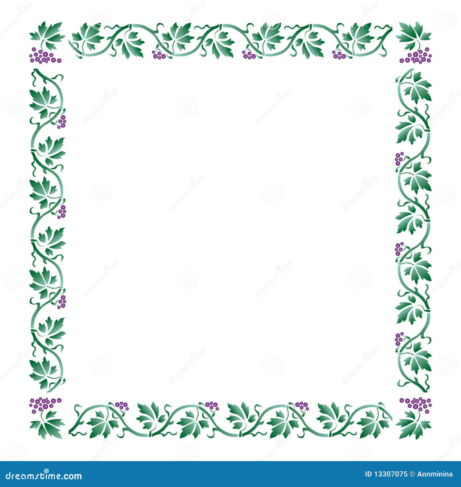 Grape frame stock vector. Illustration of grapevine, fine - 13307075