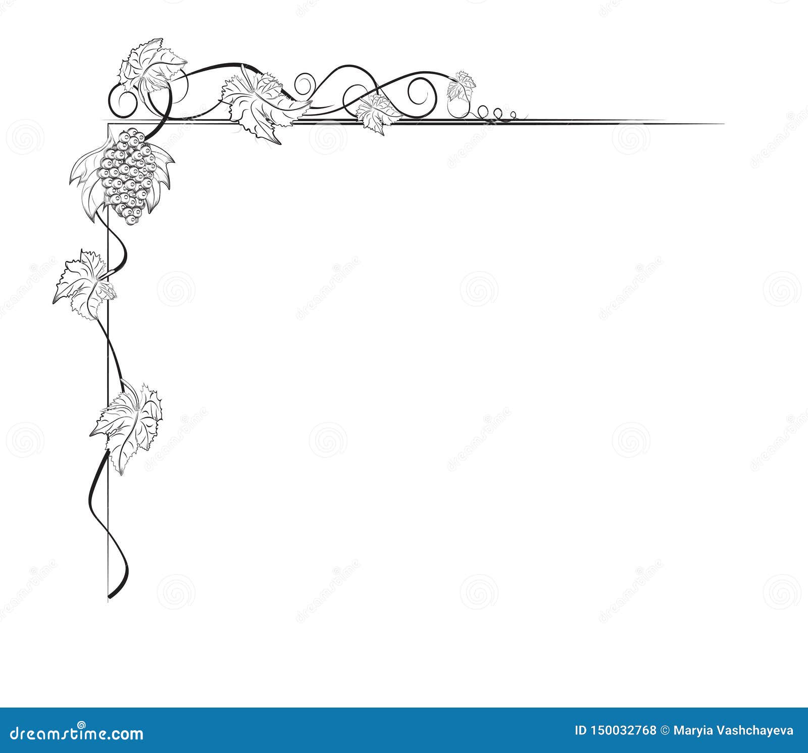 Grape frame vector stock vector. Illustration of branch - 150032768