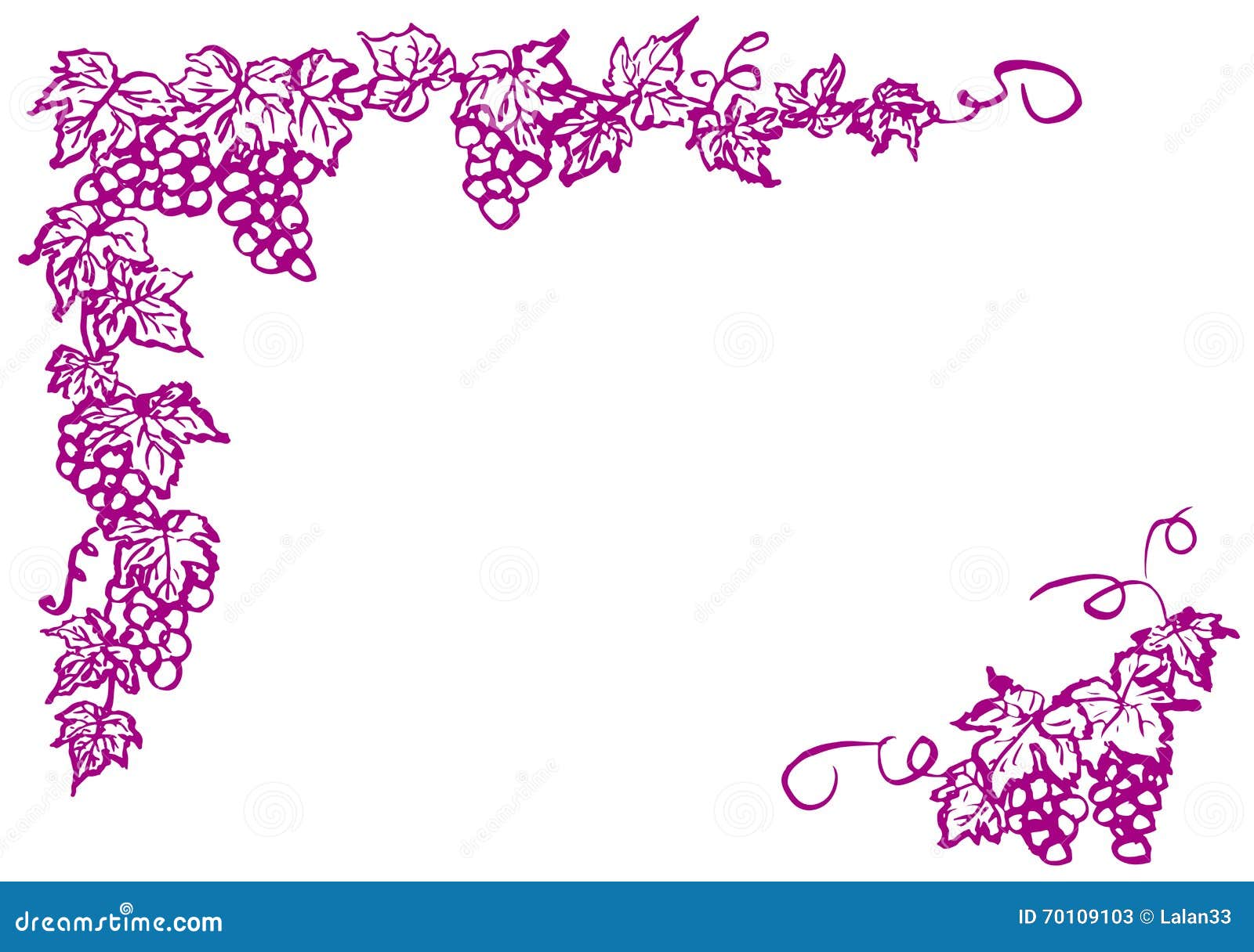 Grape Frame. Hand Drawn Illustration. Stock Vector - Illustration of ...