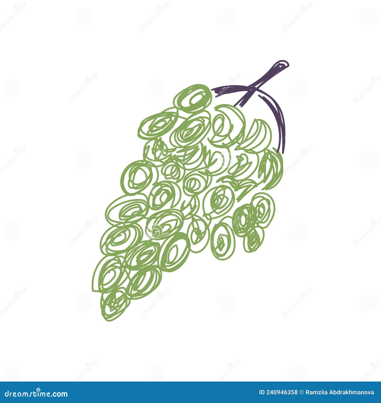 Grape Fruit. Hand Drawn Vector Illustration Stock Vector - Illustration ...