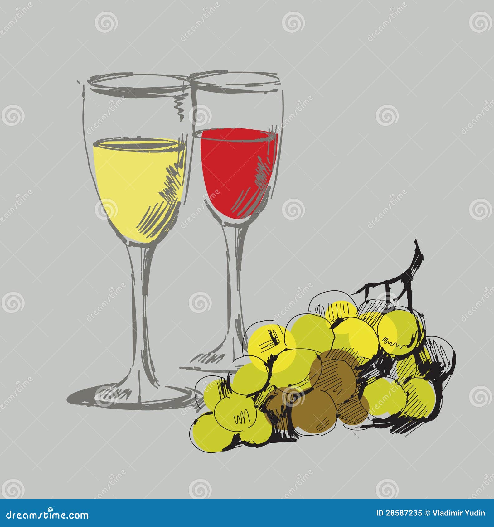 Grape and glass stock vector. Illustration of still, draw - 28587235