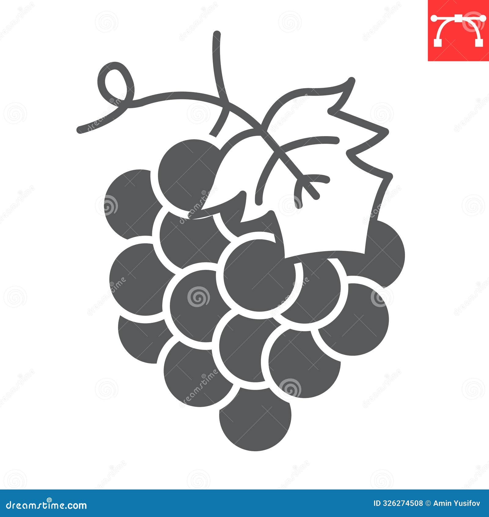 Grape glyph icon stock vector. Illustration of logo - 326274508