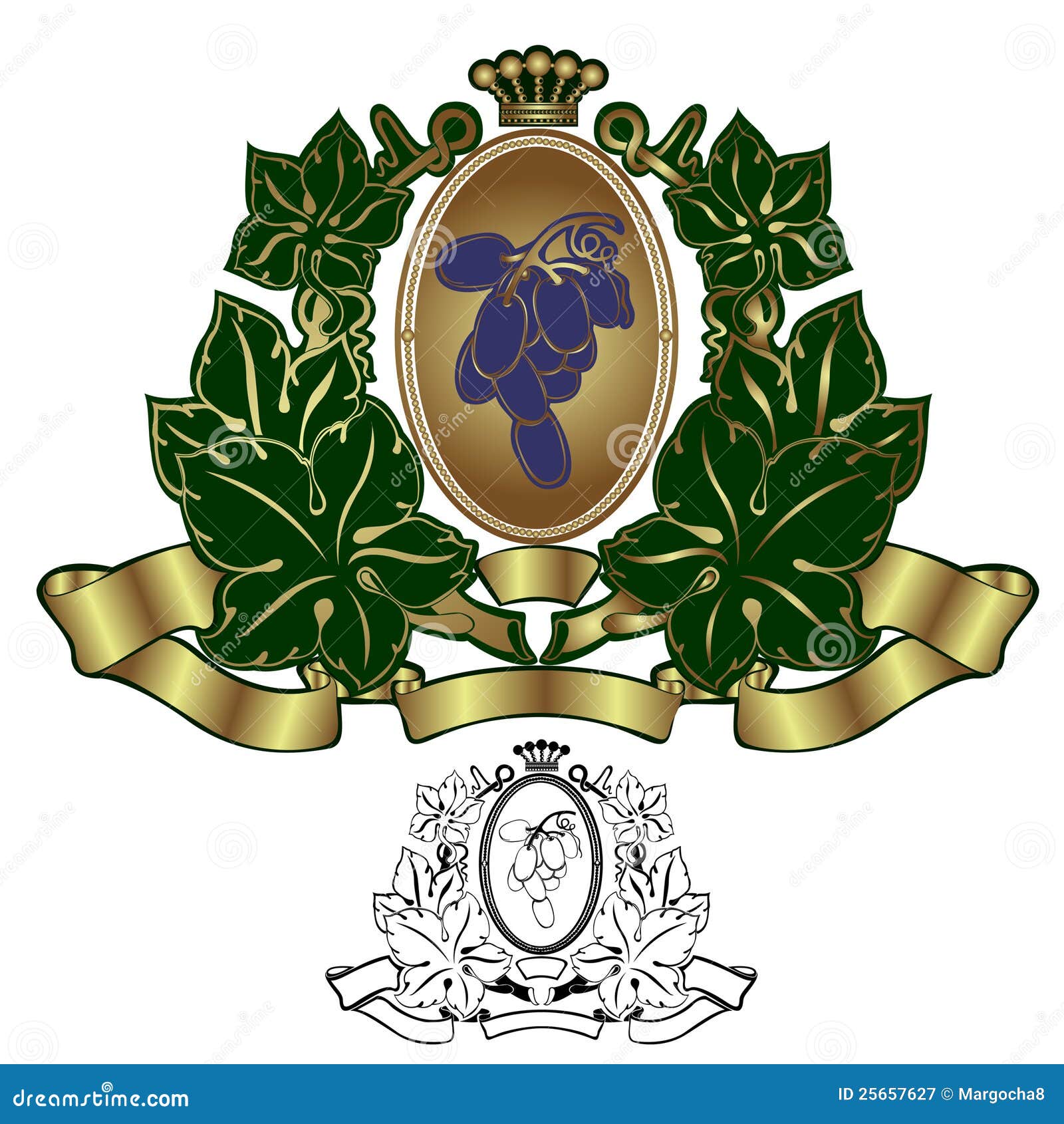 Grape Gold Label Background Stock Vector - Illustration of badge, plant ...