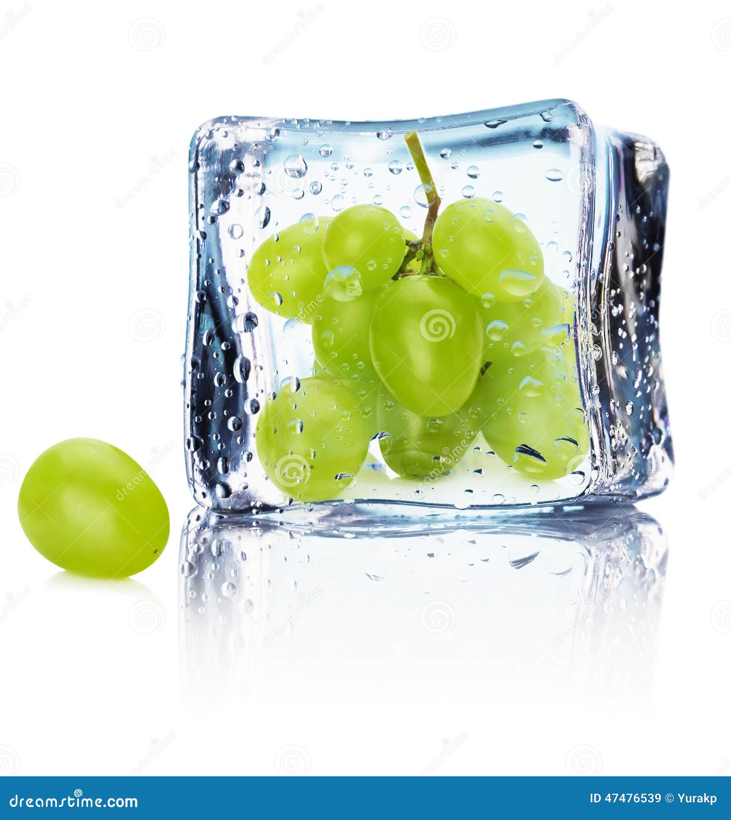 Grape in Ice Isolated on the White Background Stock Image - Image of ...