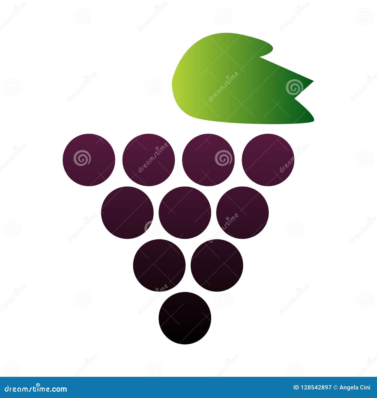 Simple Grape Icon stock vector. Illustration of graphic - 128542897