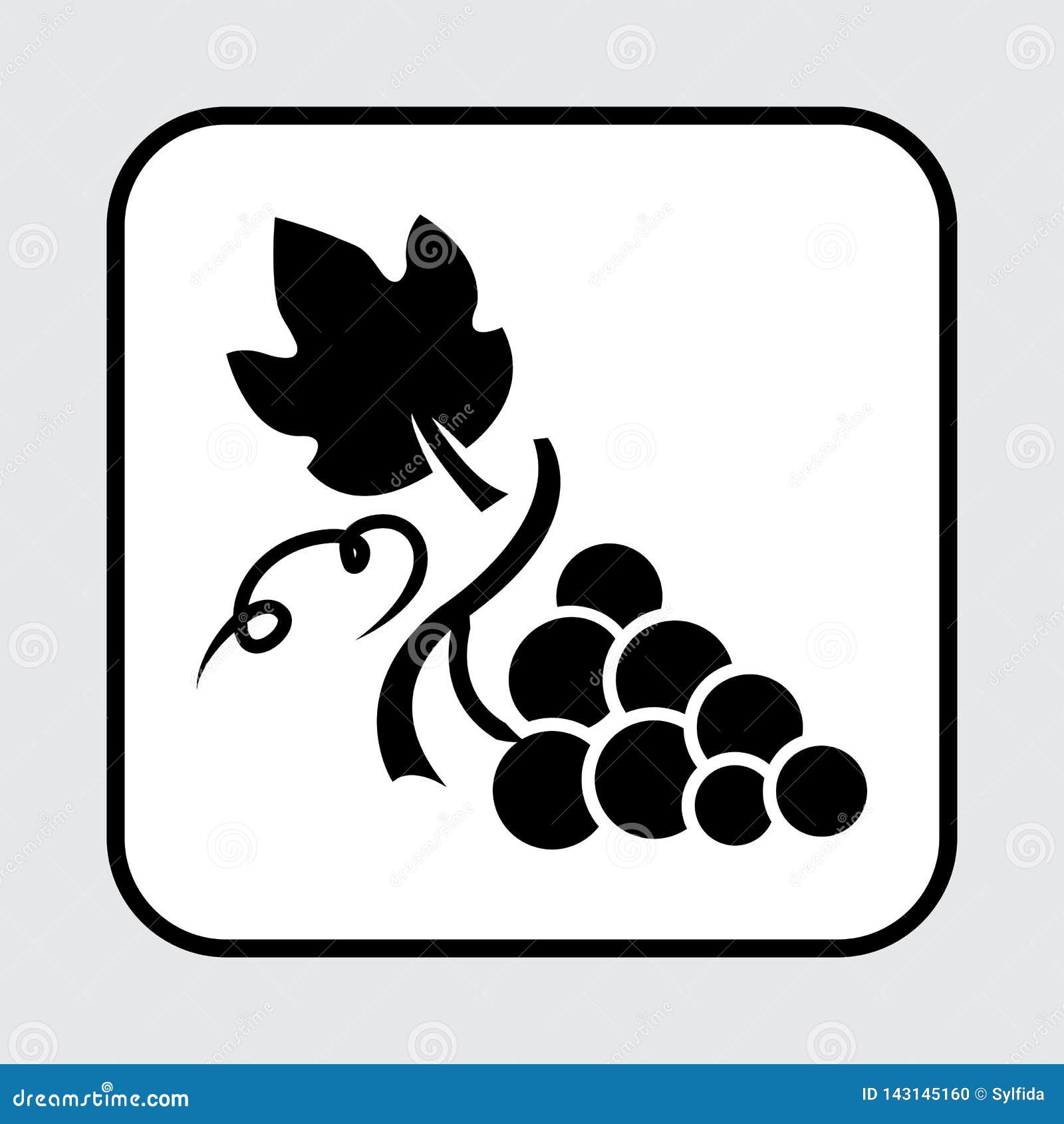 Grape Icon. Black Silhouette. Vector Illustration Stock Illustration ...