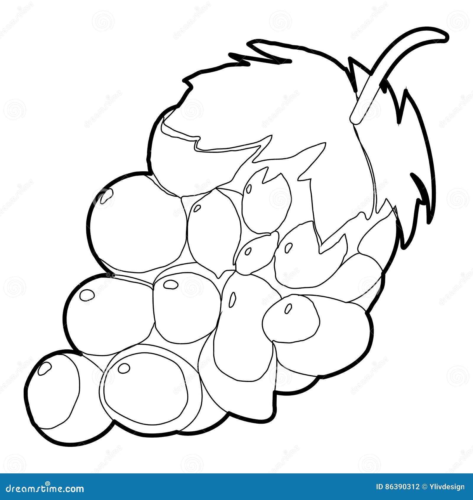 Grape icon, outline style stock vector. Illustration of eating - 86390312