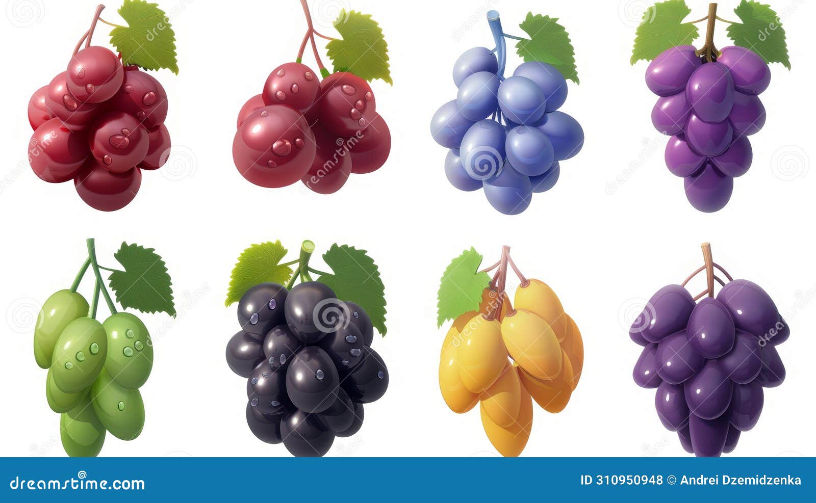 The Grape Icon Set Includes Wine Grapes, Table Grapes, Fresh Fruit, and ...