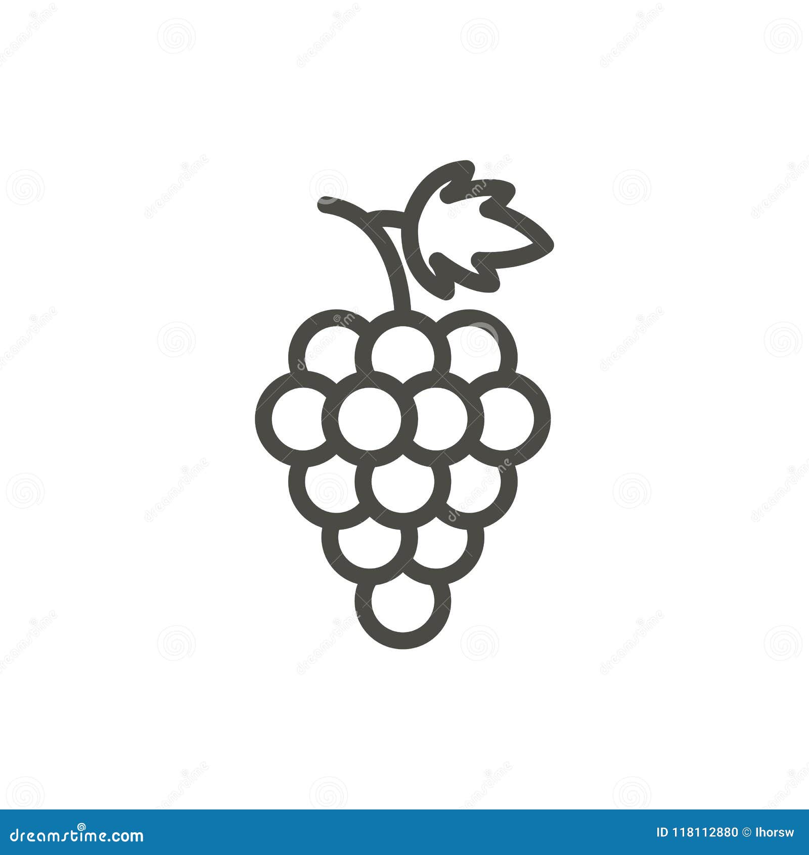 Grape Icon Vector. Outline Fruit , Line Grape Symbol. Stock Vector ...
