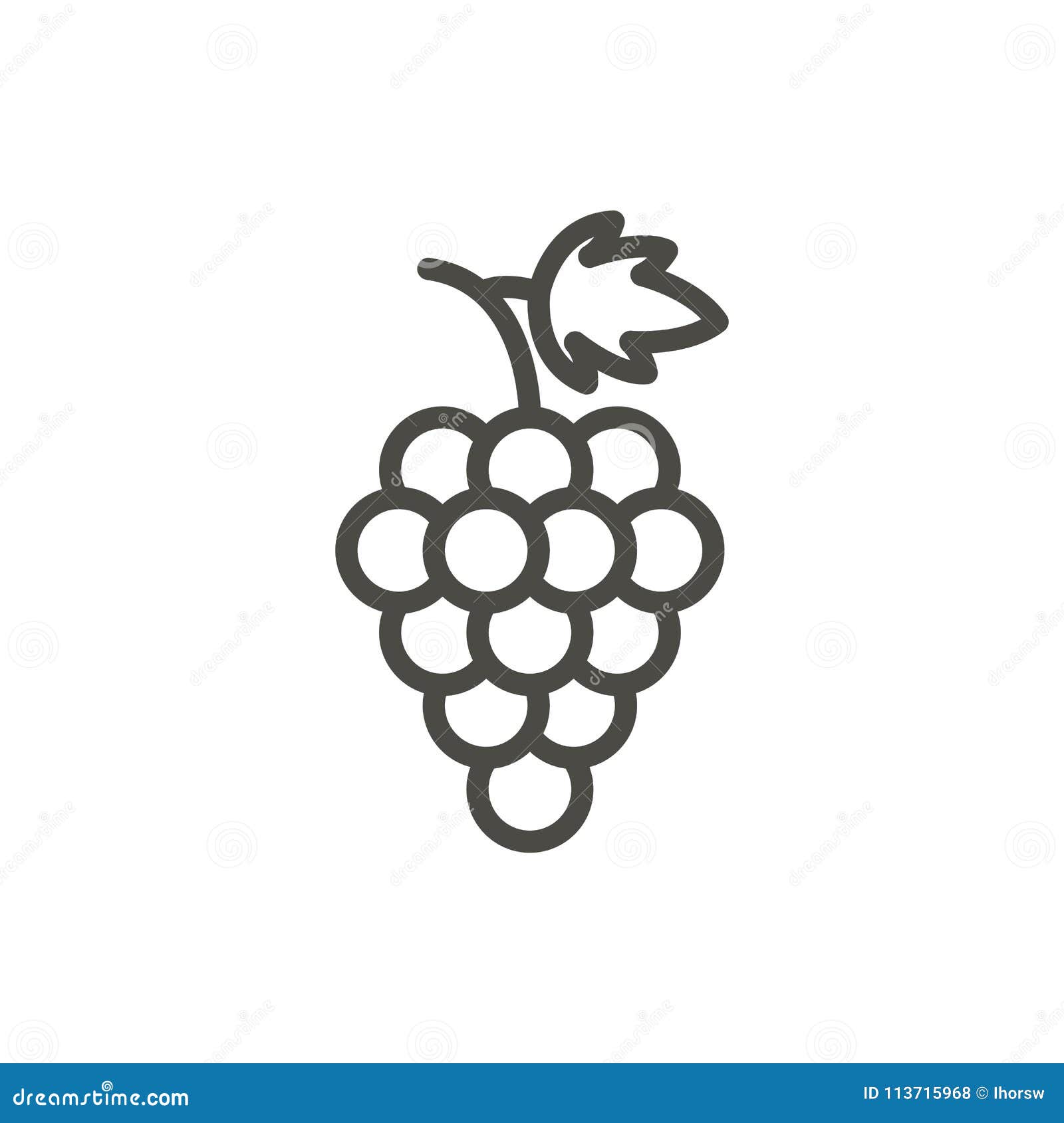 Grape Icon Vector. Outline Fruit , Line Grape Symbol Stock Vector ...